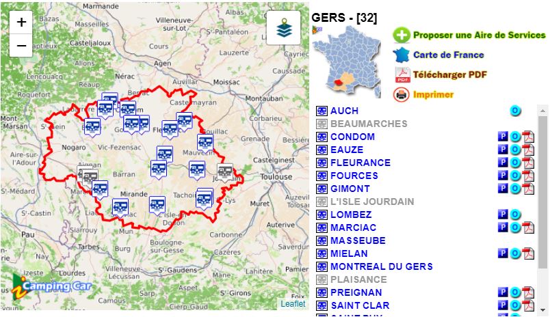 Le GERS [32] en Camping Car
